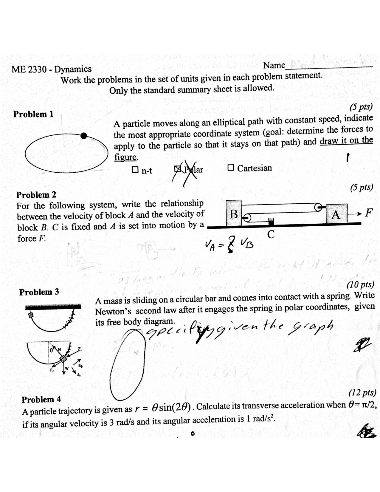 A particle moves along an elliptical path with | Chegg.com