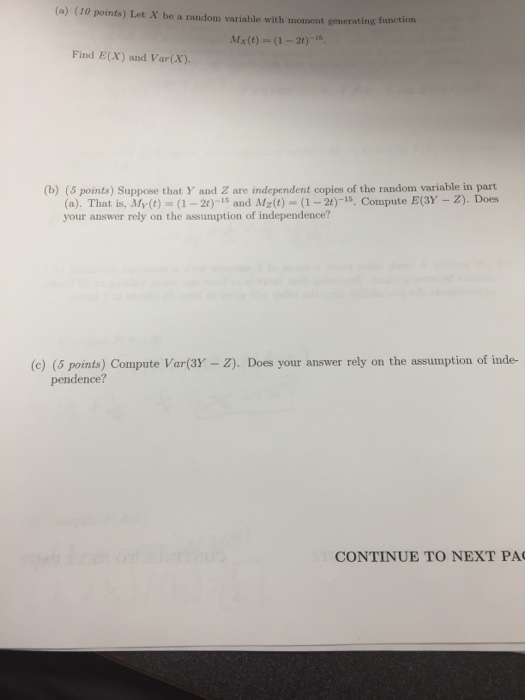 Solved Let X be a random variable with moment generating | Chegg.com