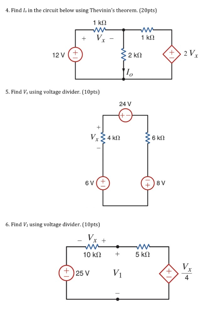 Solved 4. Find Io in the circuit below using Thevinin's | Chegg.com
