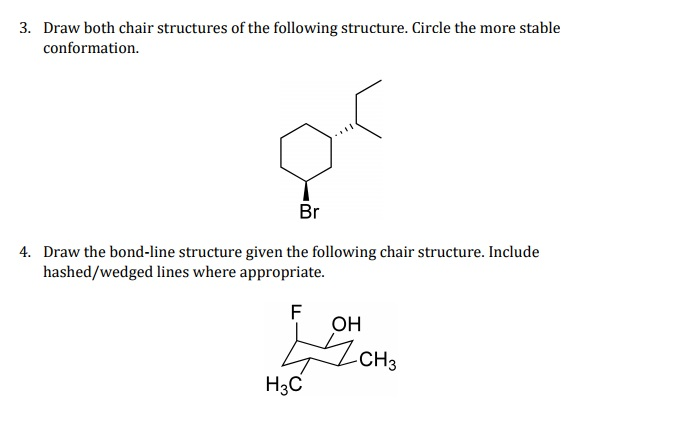 Solved 3. Draw both chair structures of the following | Chegg.com