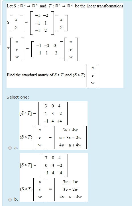 Solved If R, S and T are transformations from R2 to R2 where | Chegg.com