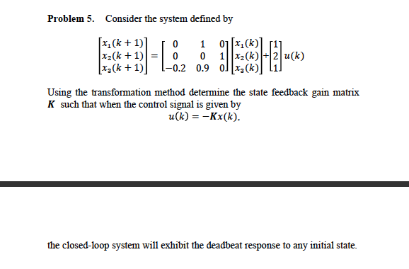 Consider the system defined by Using the | Chegg.com