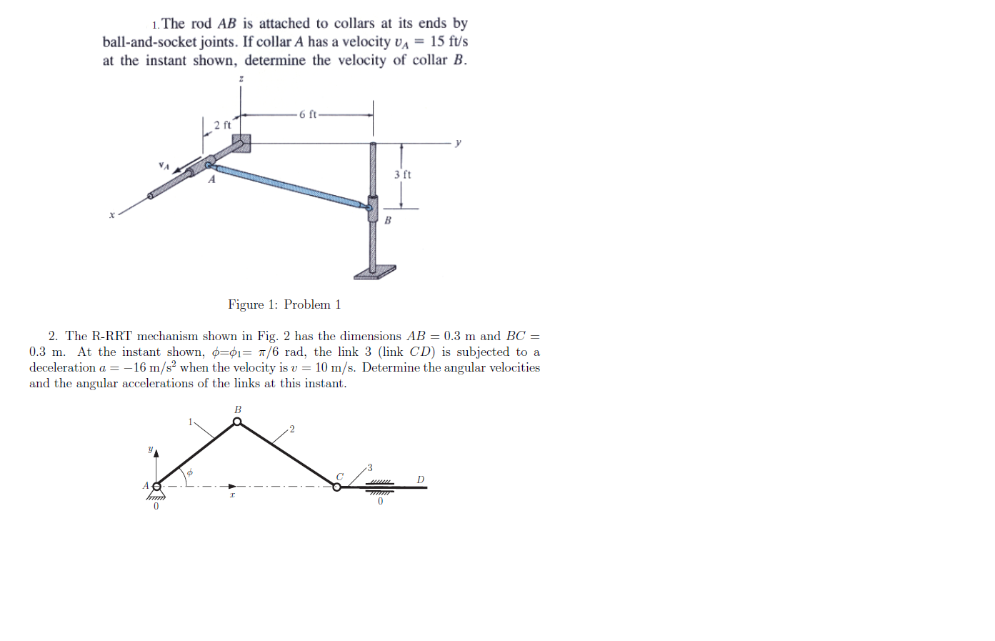 Solved The rod AB is attached to collars at its ends by | Chegg.com