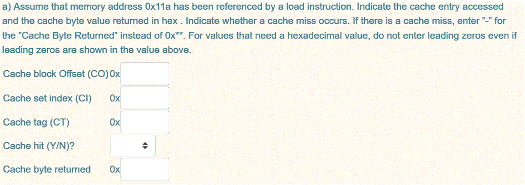 Solved Assume that memory address 0 times 11a has been | Chegg.com