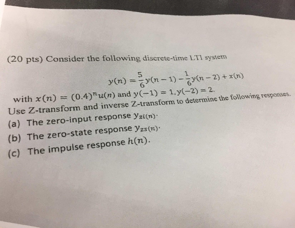 Solved Consider the following discrete-time LTI system y(n) | Chegg.com