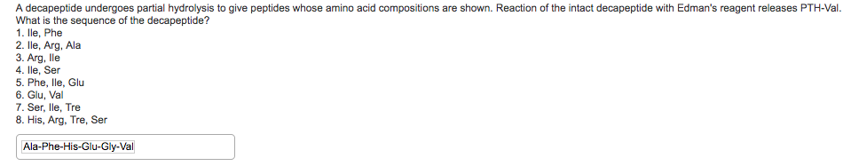 A decapeptide undergoes partial hydrolysis to give | Chegg.com