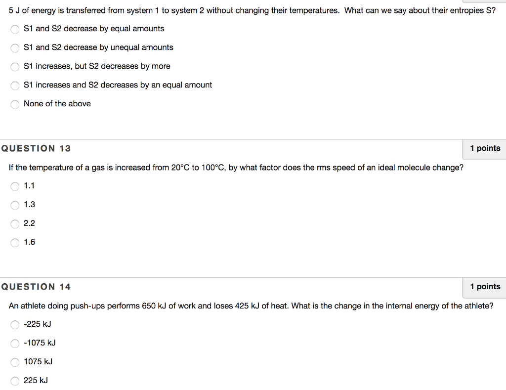 Solved 5 J of energy is transferred from system 1 to system | Chegg.com