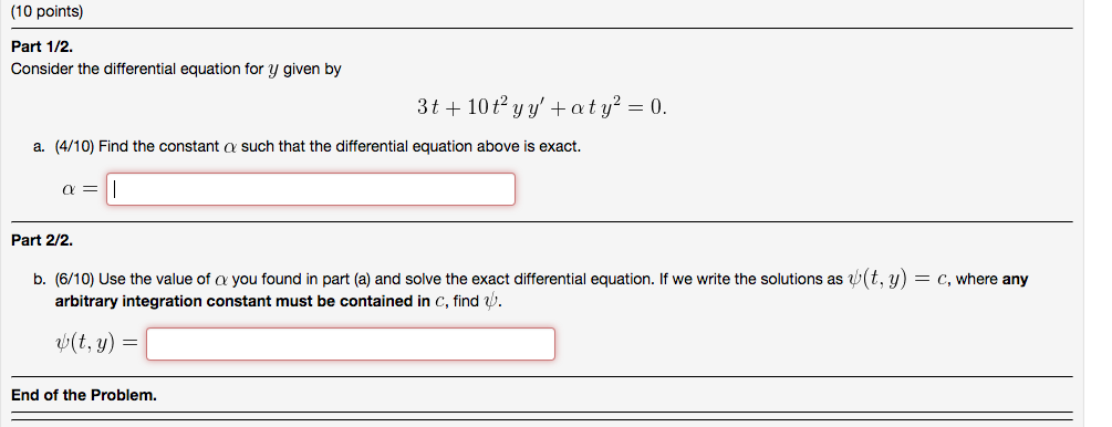 Solved Consider the differential equation for y given by 3t | Chegg.com