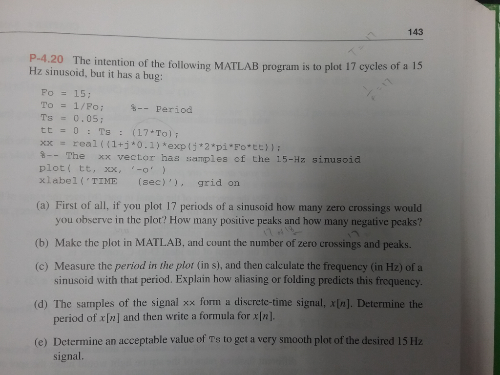 Solved 143 p-4,20 The intention of the following MATLAB | Chegg.com