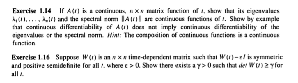 Solved If A(t) is a continuous. n times n matrix function of | Chegg.com