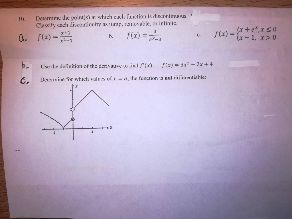 Solved Determine the point(s) at which each function is | Chegg.com