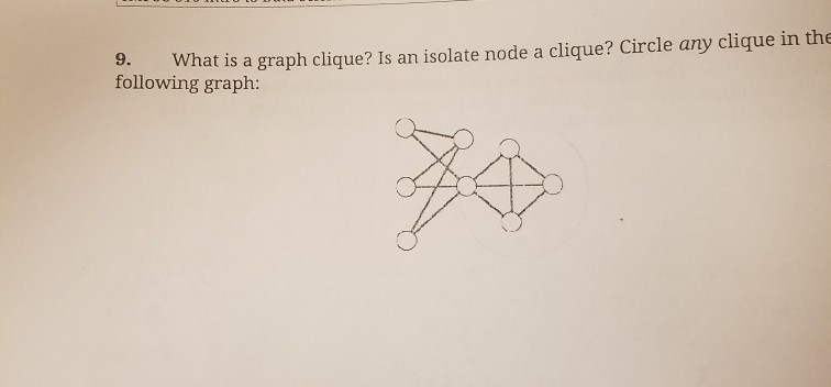 Solved folow wnatis a graph clique? Is an isolate node a | Chegg.com