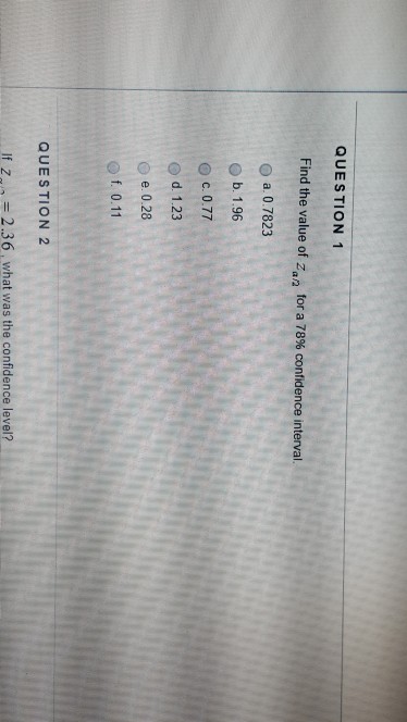 Solved Find the value of Z_alpha/2 for a 78% confidence | Chegg.com