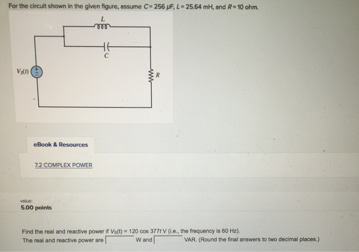 Solved For the circuit shown In the given figure, assume C = | Chegg.com