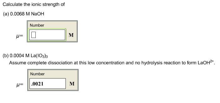 Solved Calculate the ionic strength of 0.0068 M NaOH mu = | Chegg.com