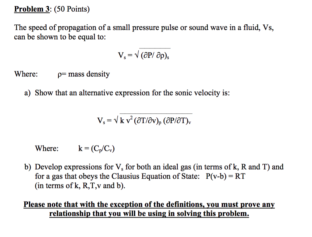 Solved Problem 3 50 Points The Speed Of Propagation Of A