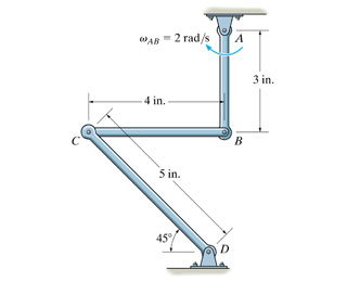 Solved At the instant shown, link AB has an angular velocity | Chegg.com