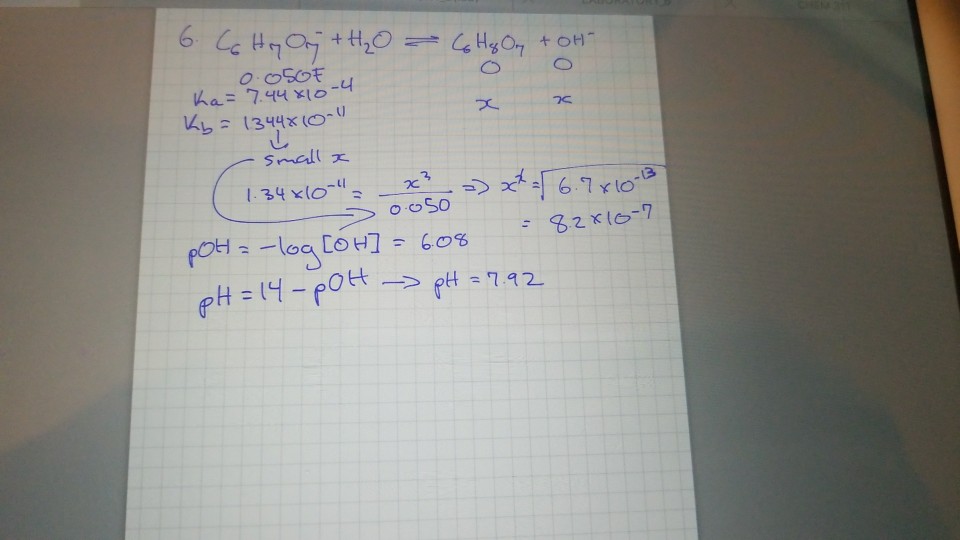 Solved What is the pH of a solution that is 0.050 F in | Chegg.com