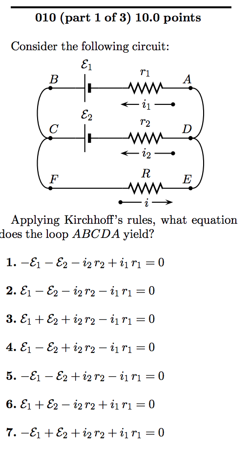 Solved 010 (part 1 of 3) 10.0 points Consider the following | Chegg.com