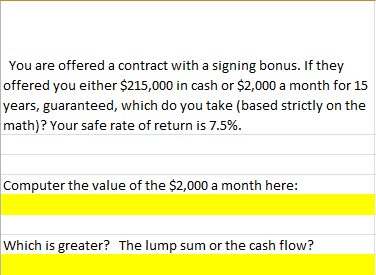 Solved You are offered a contract with a signing bonus. If | Chegg.com