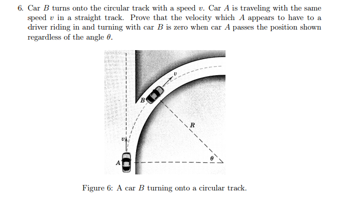 Solved Car D turns onto the circular track with a speed v. | Chegg.com
