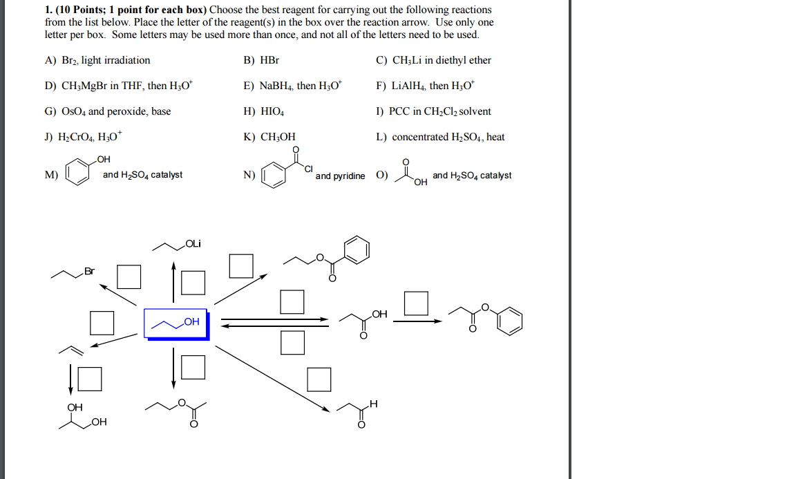 Solved Choose the best reagent for carrying out the | Chegg.com