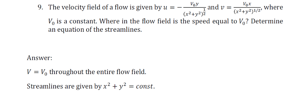 Solved The velocity field of a flow is given by u = | Chegg.com