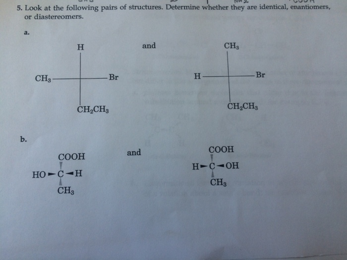 Solved 5. Look at the following pairs of structures. | Chegg.com
