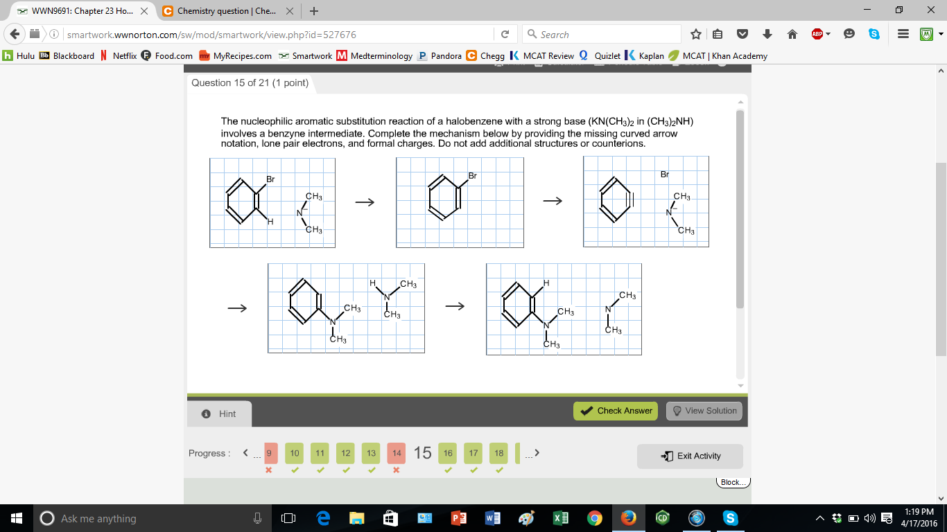 Solved The nucleophilic aromatic substitution reaction of a | Chegg.com