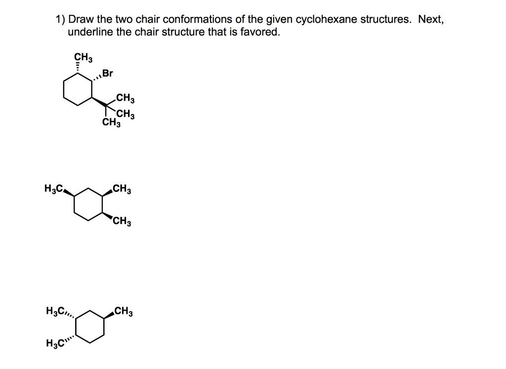 Solved 1) Draw the two chair conformations of the given | Chegg.com