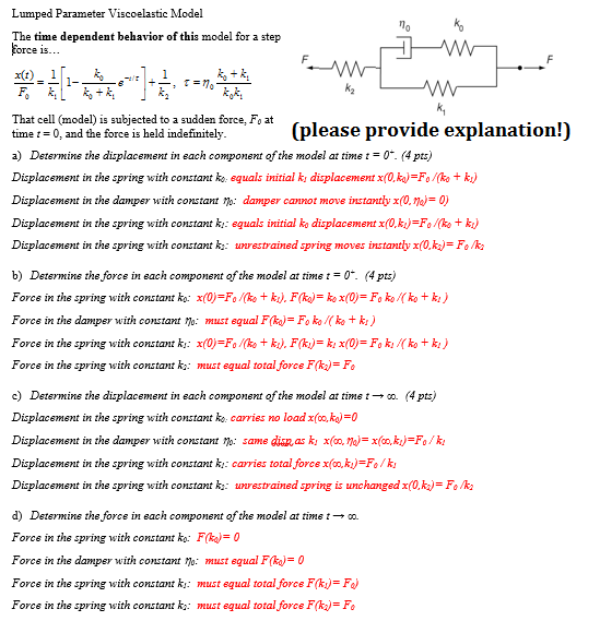 Solved Lumped Parameter Viscoelastic Model The time | Chegg.com