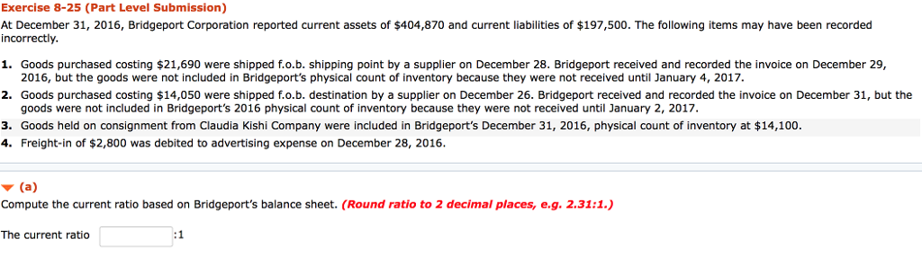 Solved Exercise 8-25 (Part Level Submission) At December 31, | Chegg.com