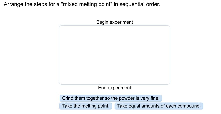 Solved Arrange the steps for a "mixed melting point" in | Chegg.com