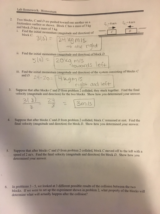 Solved Two blocks, C and D are pushed towards one another on | Chegg.com