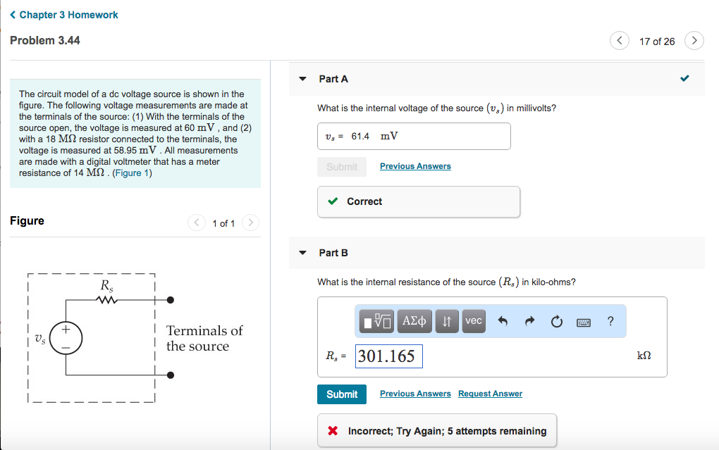Solved The circuit model of a dc voltage source is shown in | Chegg.com