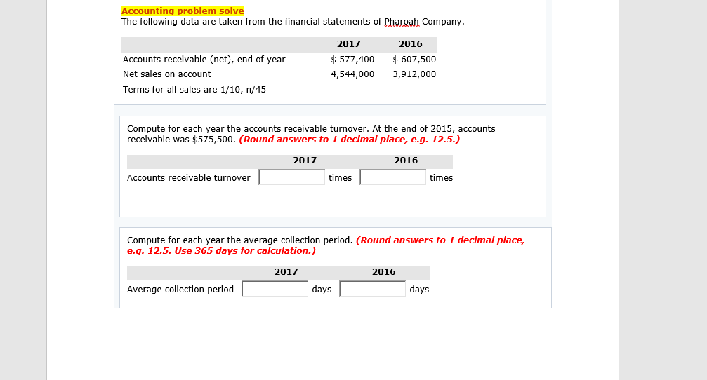 Solved Accounting problem solve The following data are taken | Chegg.com