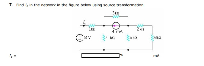 Solved Find I_0 in the network in the figure below using | Chegg.com