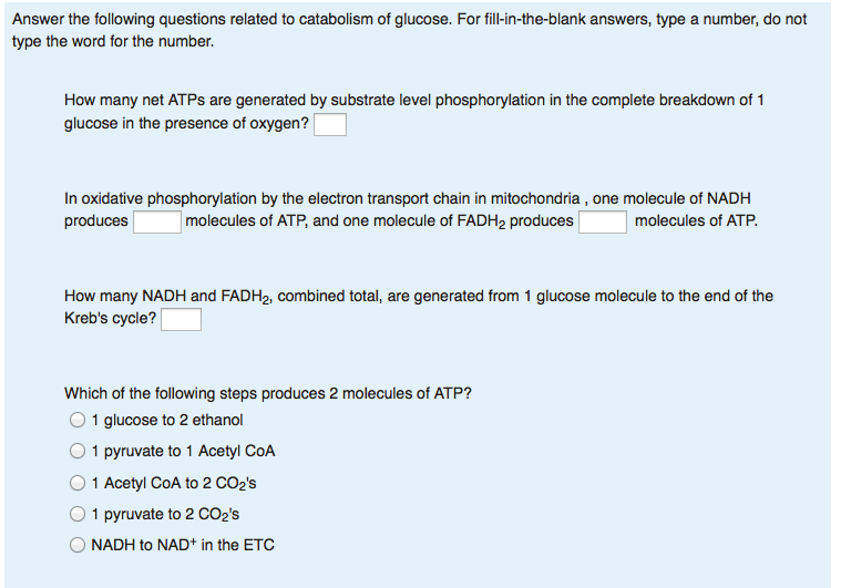 Solved How many net ATPs are generated by substrate level | Chegg.com