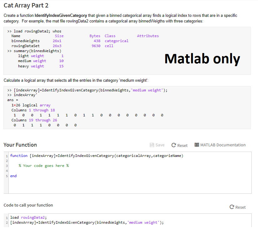 Solved Cat Array Part 2 Create a function | Chegg.com