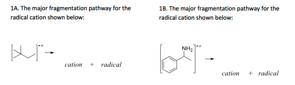 Solved 1A. The major fragmentation pathway for the radical | Chegg.com