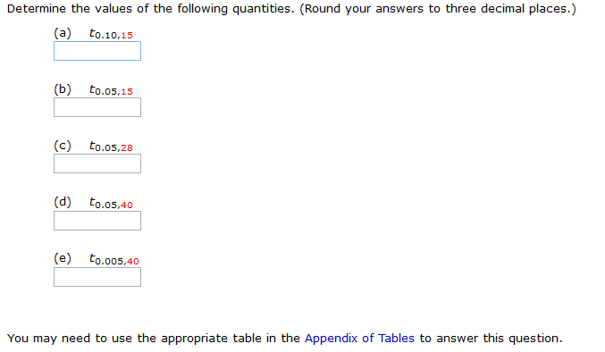 Solved Determine the values of the following quantities. | Chegg.com