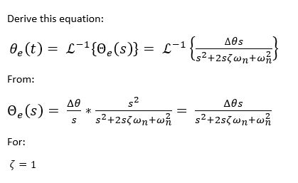 Solved Derive this equation: theta_e.(t) = Laplace^-1 | Chegg.com