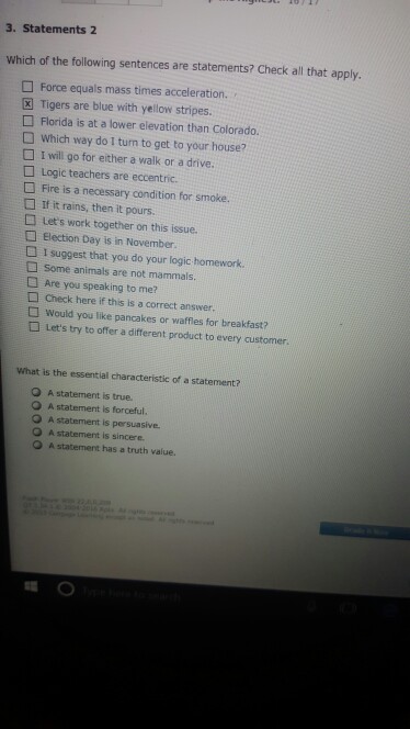 Solved Statements 2 Which Of The Following Sentences Are 