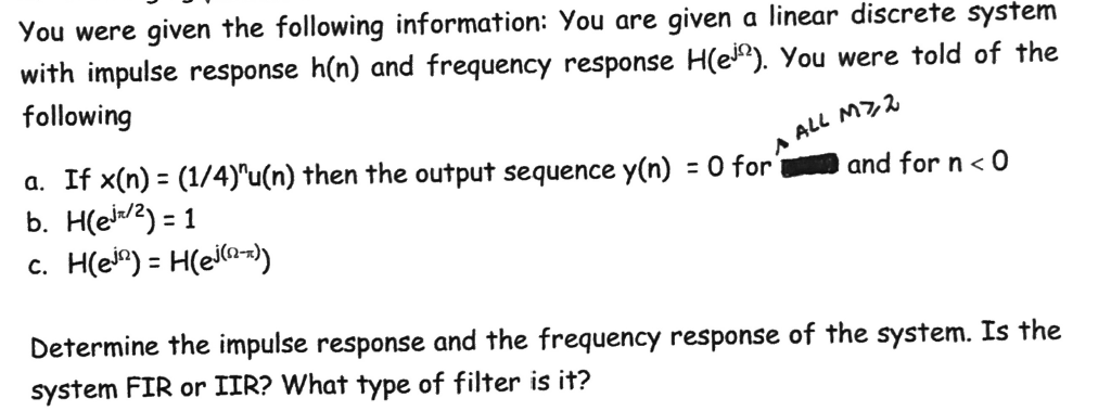 Solved You were given the following information: You are | Chegg.com