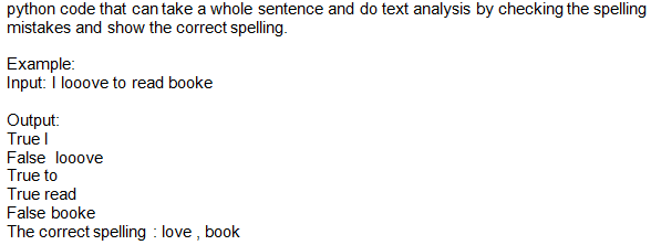 Solved Python code that can take a whole sentence and do | Chegg.com