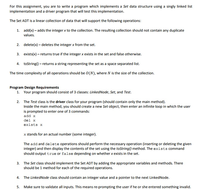 For this assignment, you are to write a program which | Chegg.com
