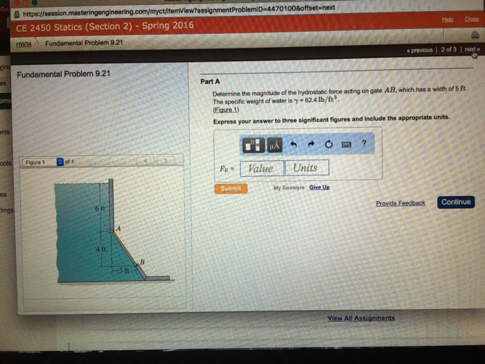 Solved Determine the magnitude of the hydrostatic force | Chegg.com