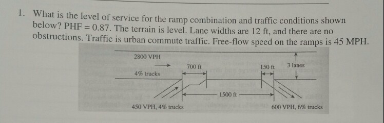 Solved 1. What is th e level of service for the ramp | Chegg.com