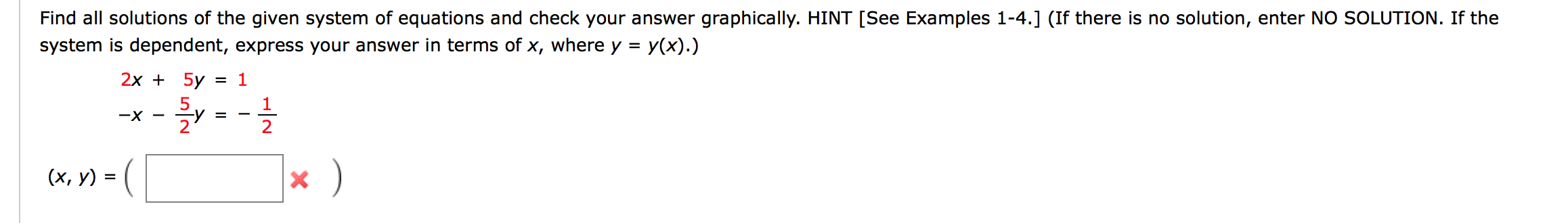 Solved Find all solutions of the given system of equations | Chegg.com