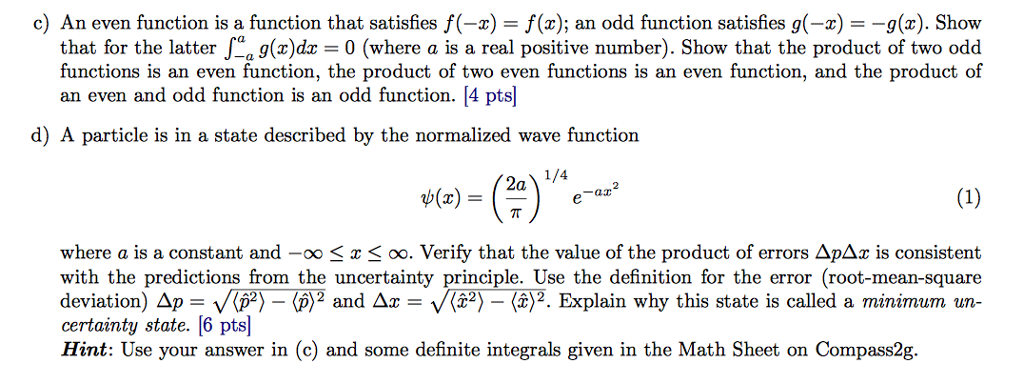 Solved An even function is a function that satisfies f(-x) = | Chegg.com